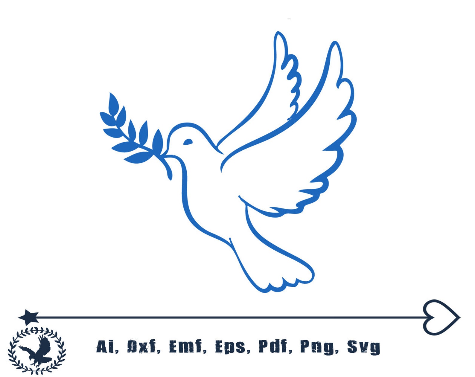 Dove Vector, Dove Clipart, Bird SVG Files for Silhouette Cameo or ...