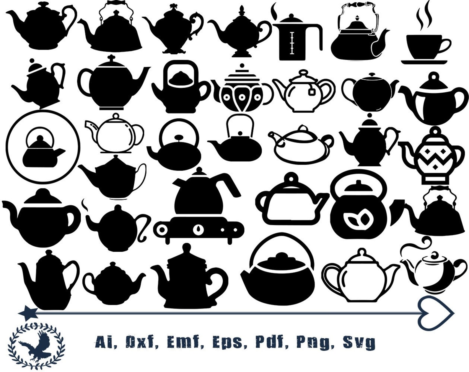 Teapot Svg Teapot Cut Files Teapot Decal Design Teapot Clip Art Teapot ...