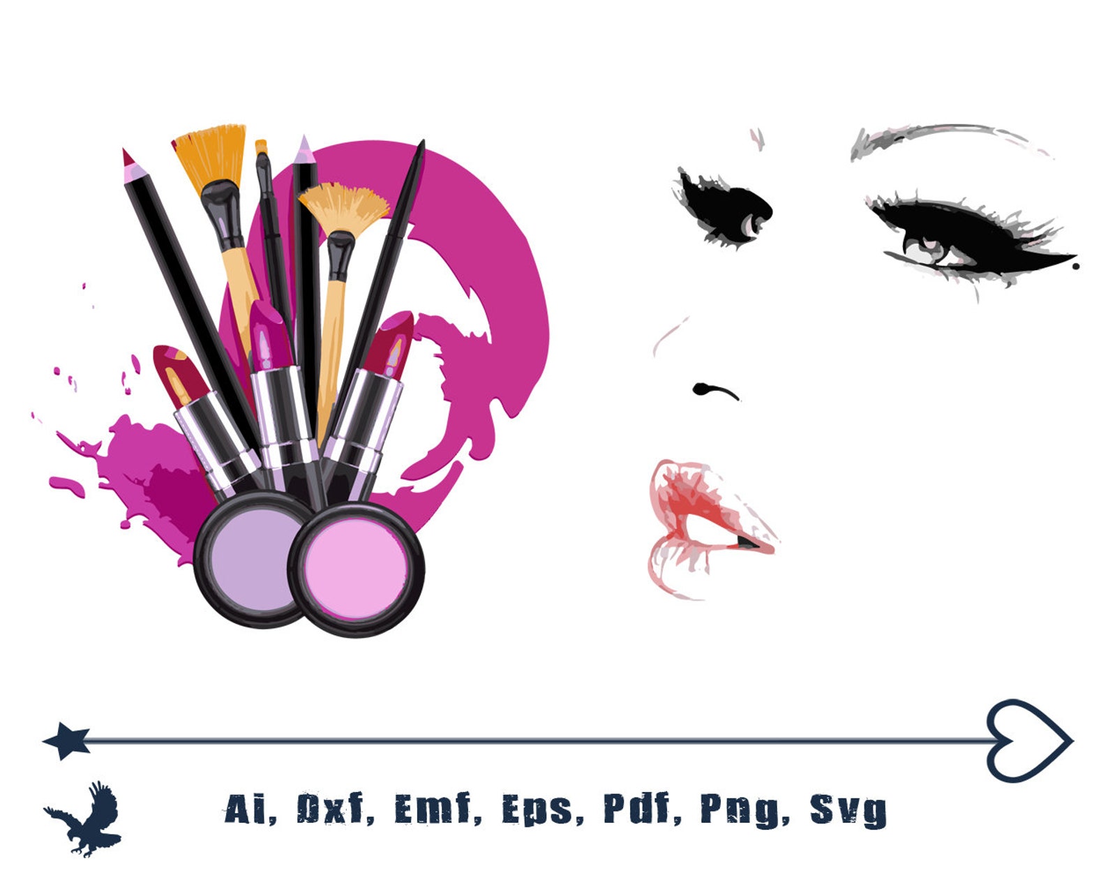 Make up Svg Svg File Svg Files Lipstick Svg Mascara Svg Make up Brush ...