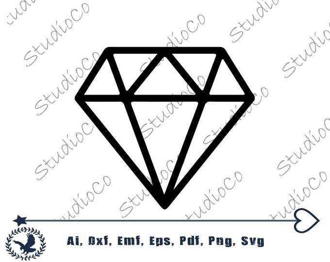 Diamond SVG File for Cricut and Silhouette, Diamond SVG Cut File ...