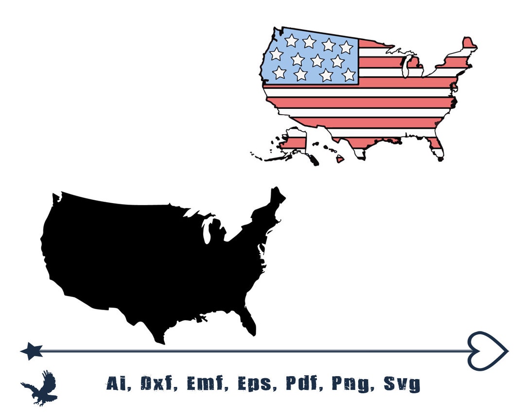 USA Map SVG - States Svg - USA Svg - United States of America Svg - All ...