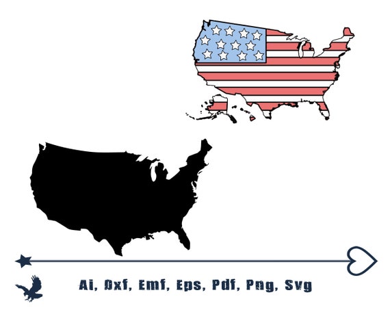 USA Map SVG States Svg USA Svg United States of America - Etsy