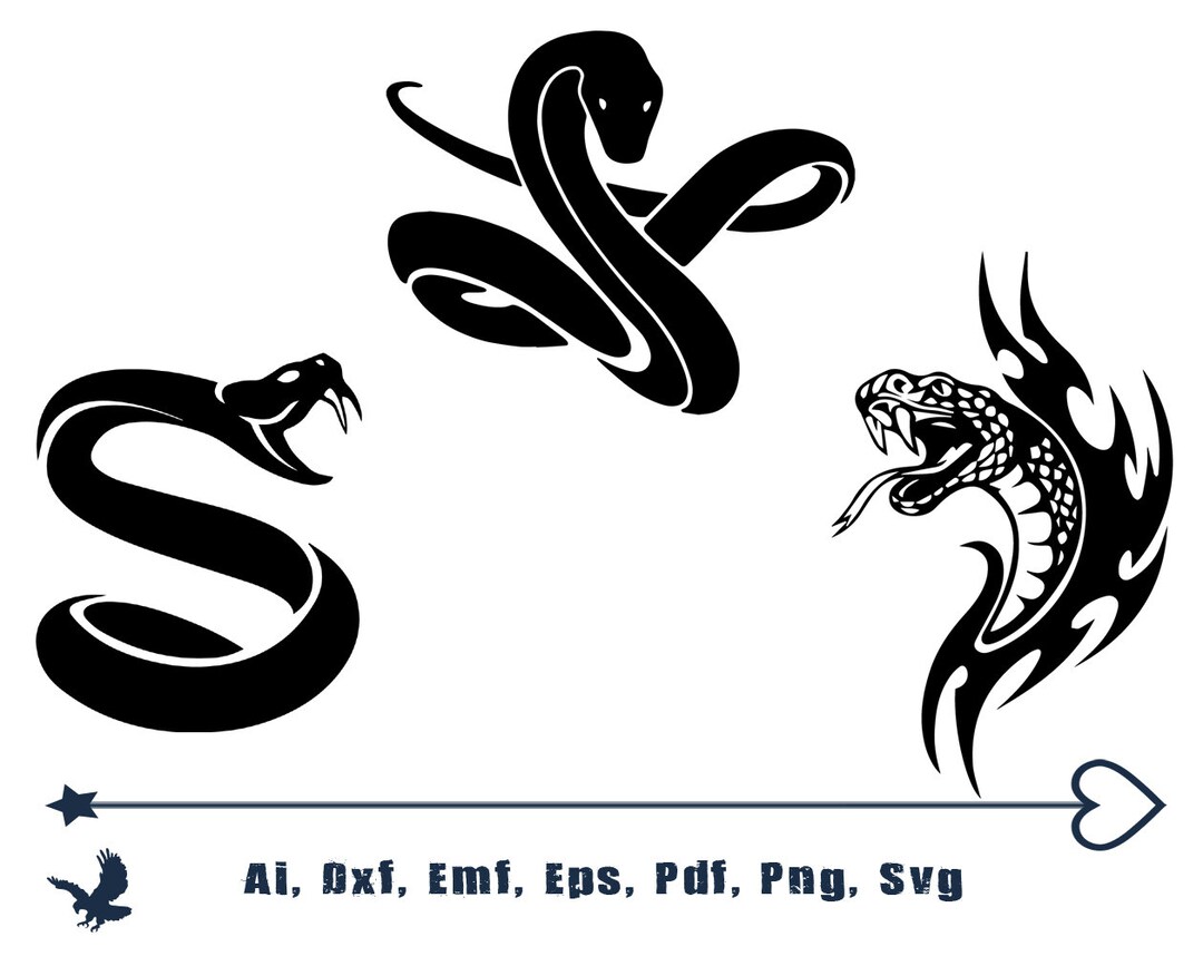 Snake Head Vector Images - SVG Silhouette Reptile Clipart - Snake SVG ...