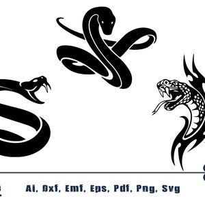 Snake Head Vector Images SVG Silhouette Reptile Clipart - Etsy Canada