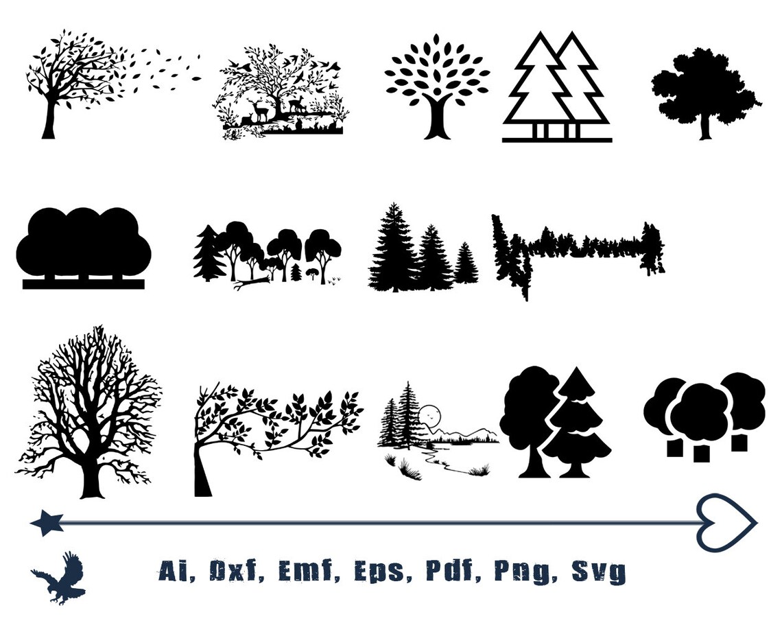 Forest SVG Bundle Forest SVG Tree SVG Forest Clipart Cut - Etsy