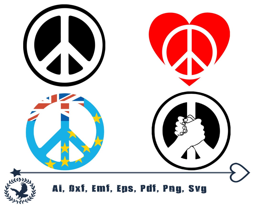 Peace Sign Svg, Peace Svg Bundle, Hippie Svg, Love Peace Svg, Peace Dxf ...