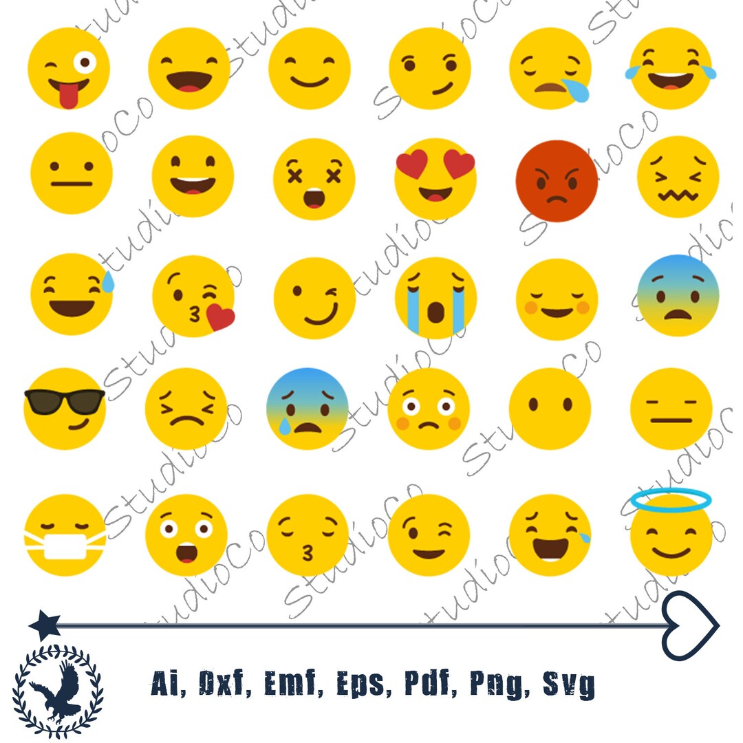 Emoji Svg,emoji Collection Svg,emoji Svg Files,emoji Clipart,smiley ...