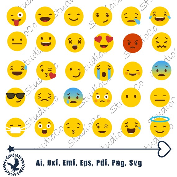 Emoji Svgemoji Collection Svgemoji Svg Filesemoji - Etsy Canada