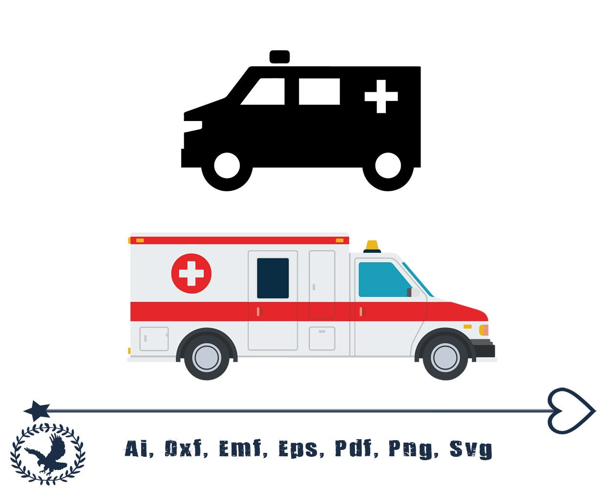 Ambulance Svg EMT Paramedic Svg Ambulancevector Clip Art Cut File ...