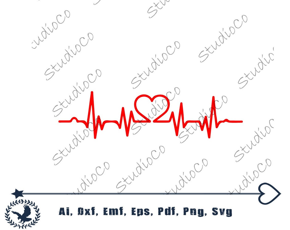 Heart Beat Svg Ekg Svg Heartbeat Svg Heartbeat Clipart | Etsy