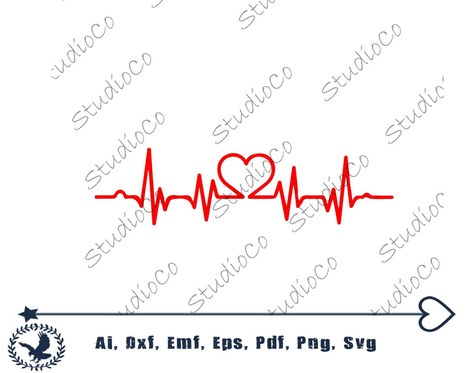 Heart Beat Svg Ekg Svg Heartbeat Svg Heartbeat Clipart | Etsy