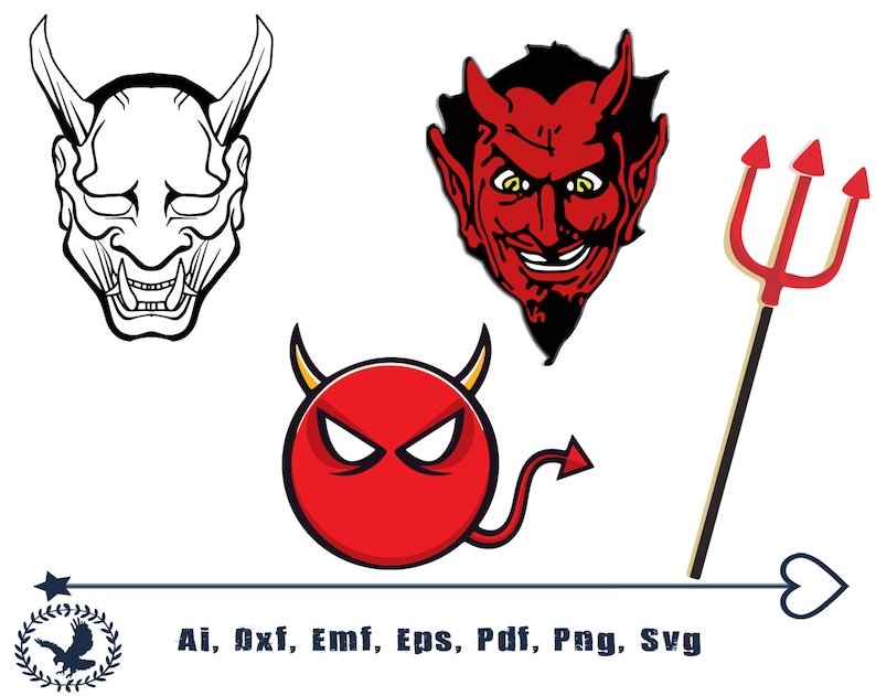 Devil in Svg Devil Silhouette Devil Cricut dxf Eps Svg | Etsy