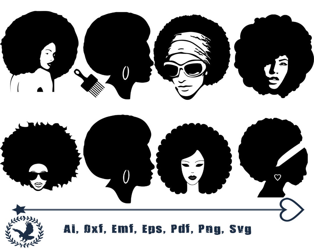 Afro Woman SVG, Afro Lady SVG Files for Silhouette Cameo and Cricut ...