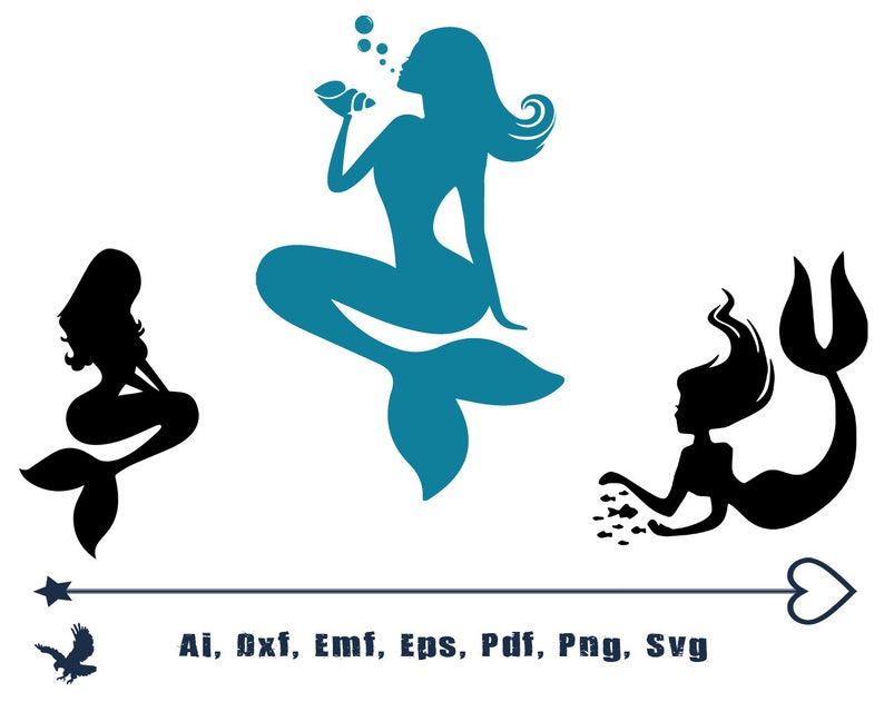 Mermaid SVG Instant & Digital Download for Silhouette and - Etsy
