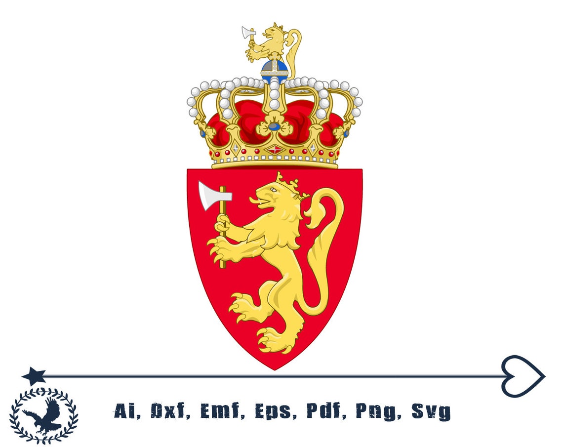 Norwegian Coat of Arms , Svg, Png,pdf,emf,eps,dxf,ia - Etsy