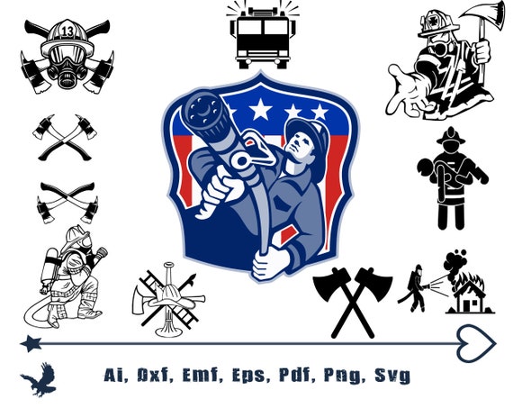 Firefighter Svg Cut Files Fireman Cricut Files Fire | Etsy