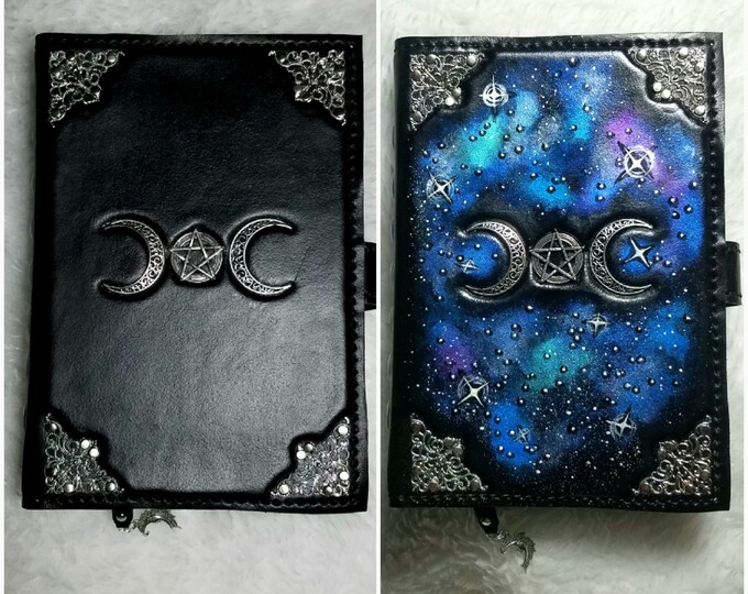 3D Leather Refilable Notebook, Magic Ritual,galaxy,leather Grimoire ...