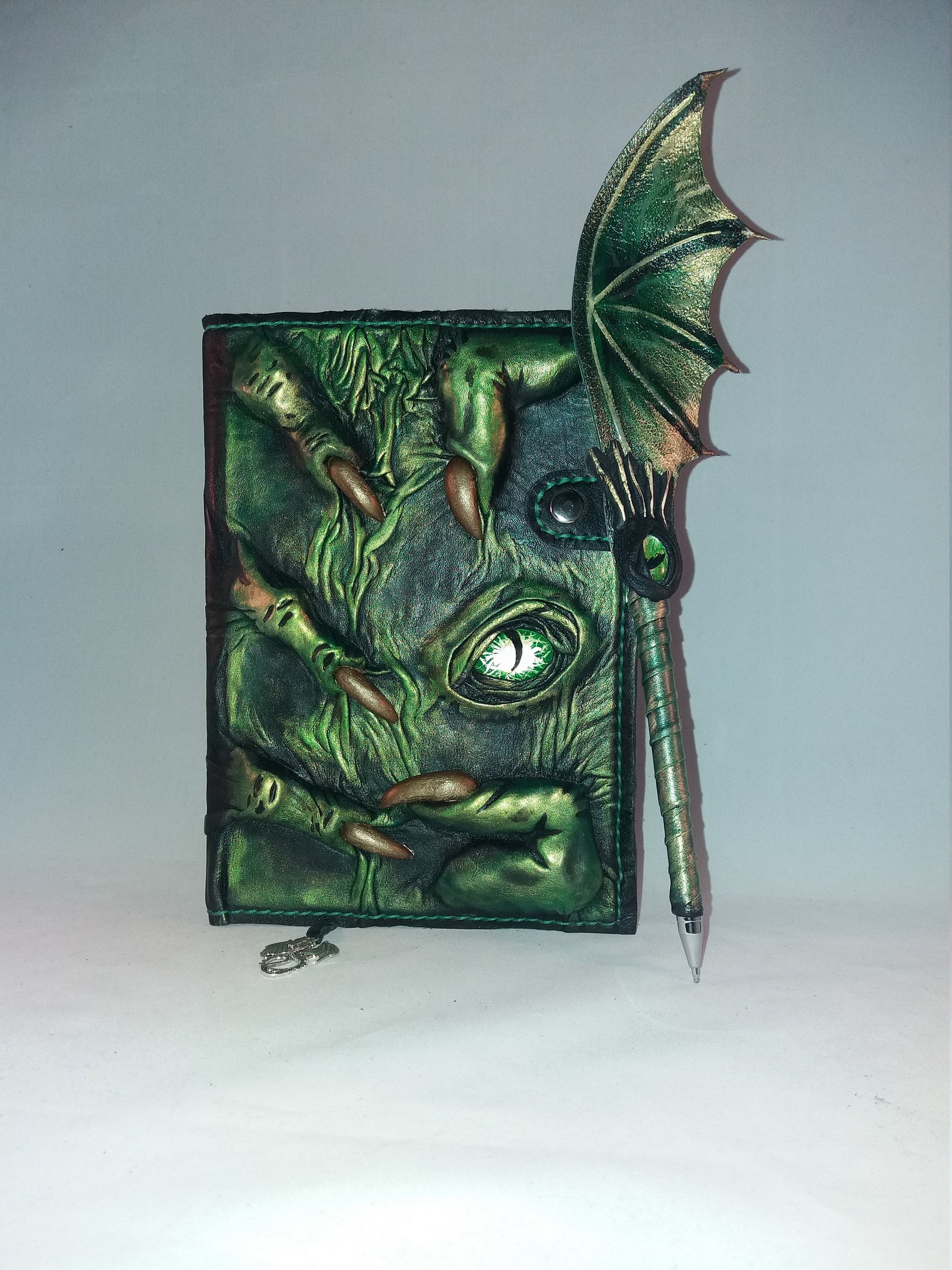 3D dragon leather book spellbook magic gothic dragon eye | Etsy
