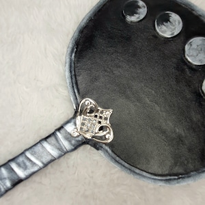Leather Hand Fan,gothic Wedding Gift Fan,cosplay,halloween,moon Phases ...