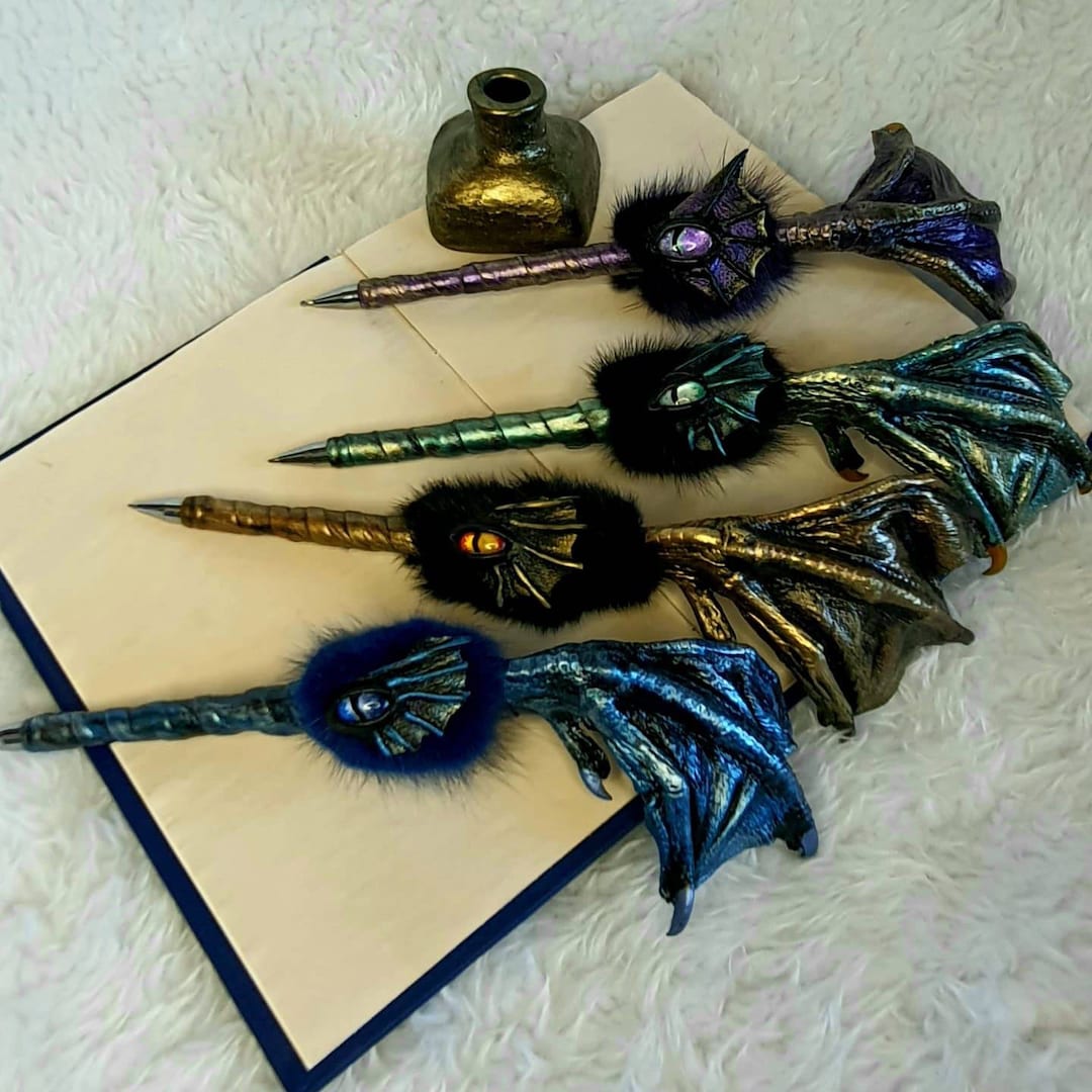 Custom Fountain Pen,magic,dragon Evil Eye,quill Pen,3dleather Wizard ...