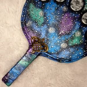 Leather Hand Fan,gothic Wedding Gift Fan,cosplay,halloween,moon Phases ...