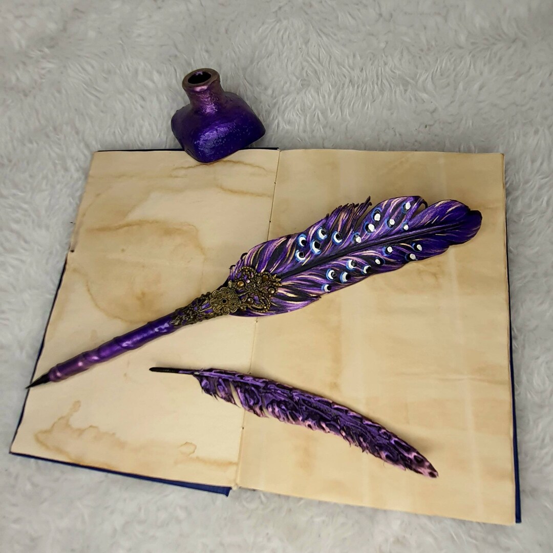 Magic Bird Wing,custom Fountain Pen,mystery Pen,leather Pen,grimoire ...