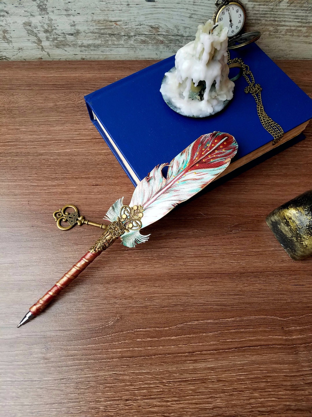 Magic Bird Wing, Custom Fountain Pen,mystery Pen,steampunk Pen,leather ...