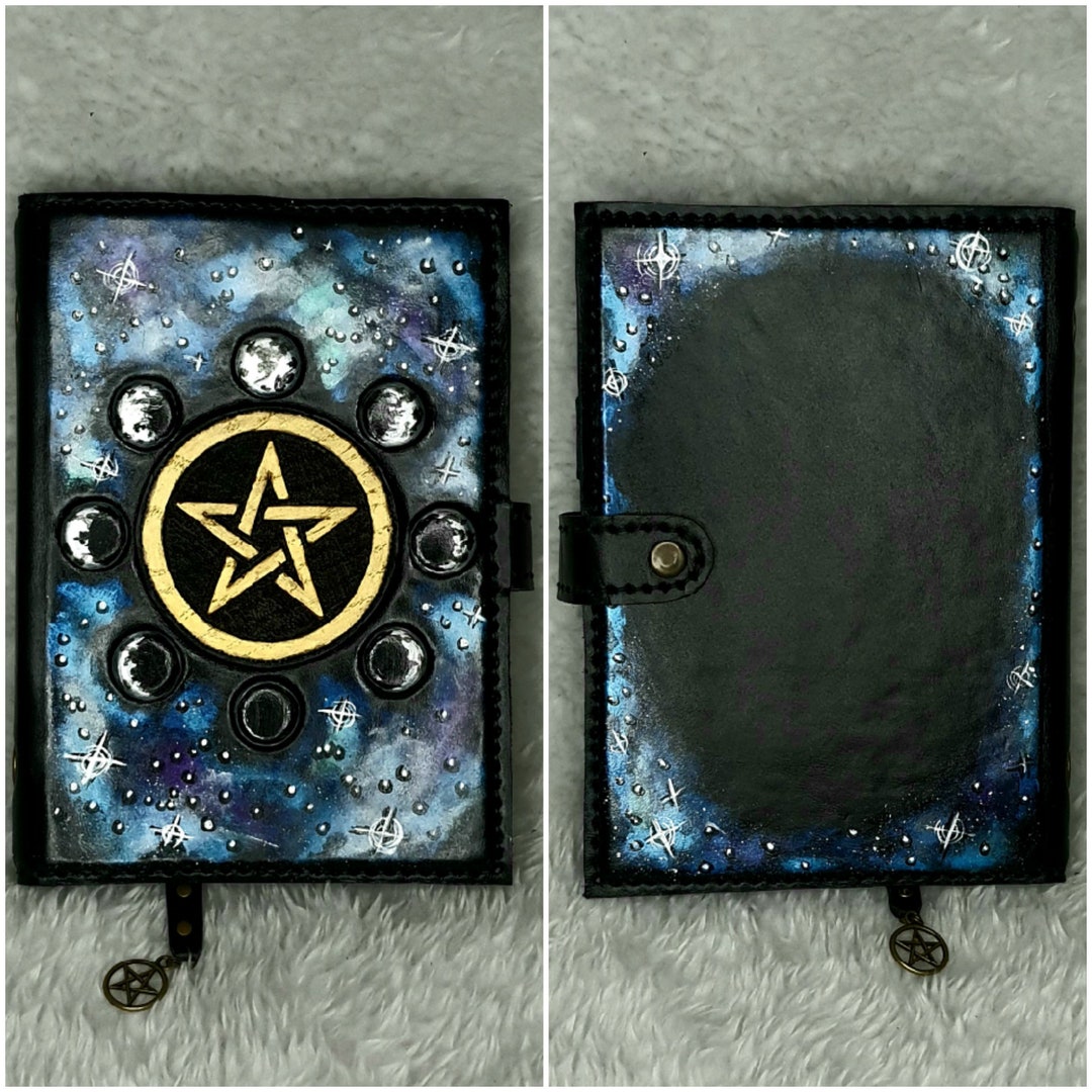 3D Leather Refilable Notebook, Magic,galaxy,leather Grimoire,moon,pagan ...