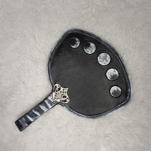 Leather Hand Fan,gothic Wedding Gift Fan,cosplay,halloween,moon Phases ...