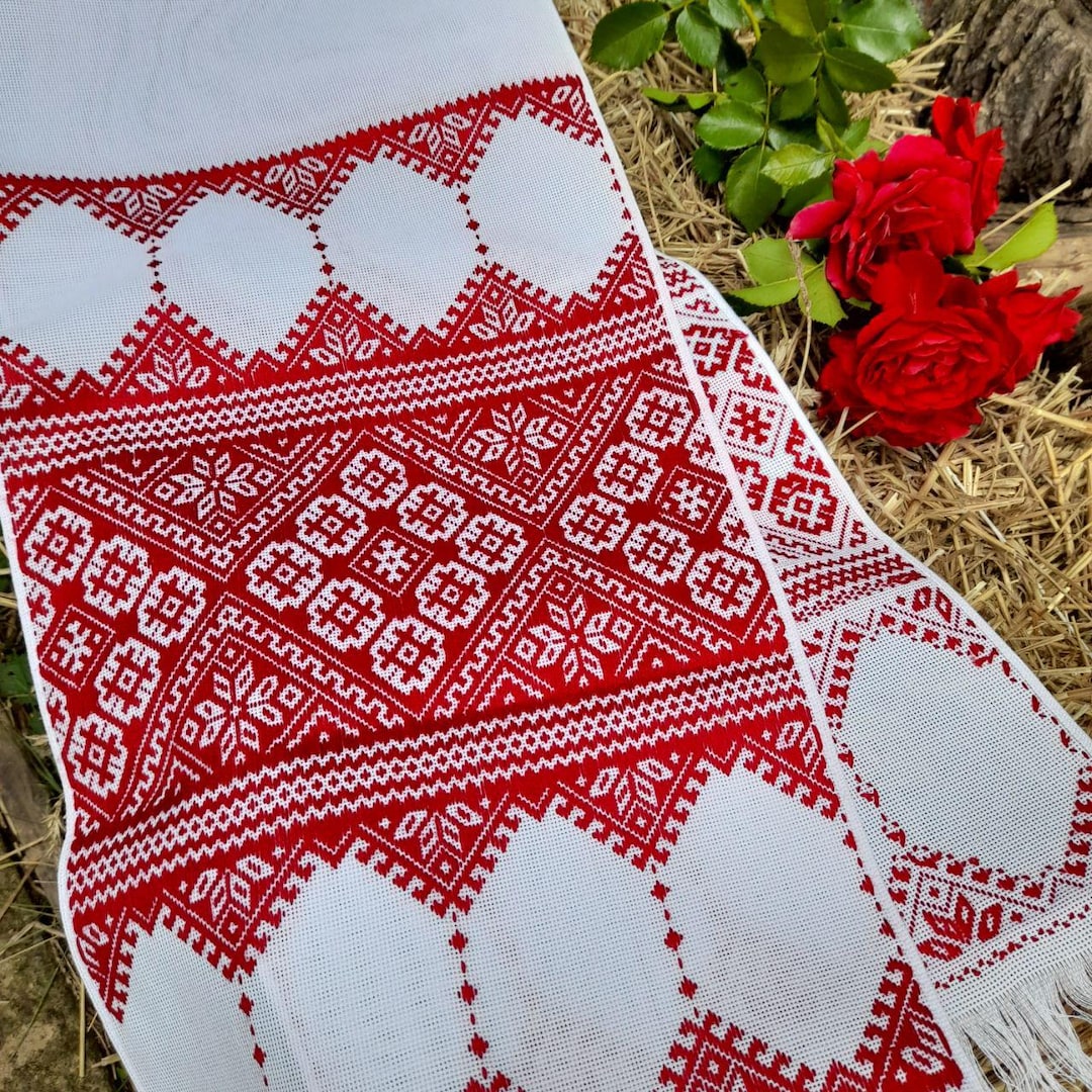 Wedding Rushnyk / Embroidered Red Rushnyk / Traditional Rushnyk ...
