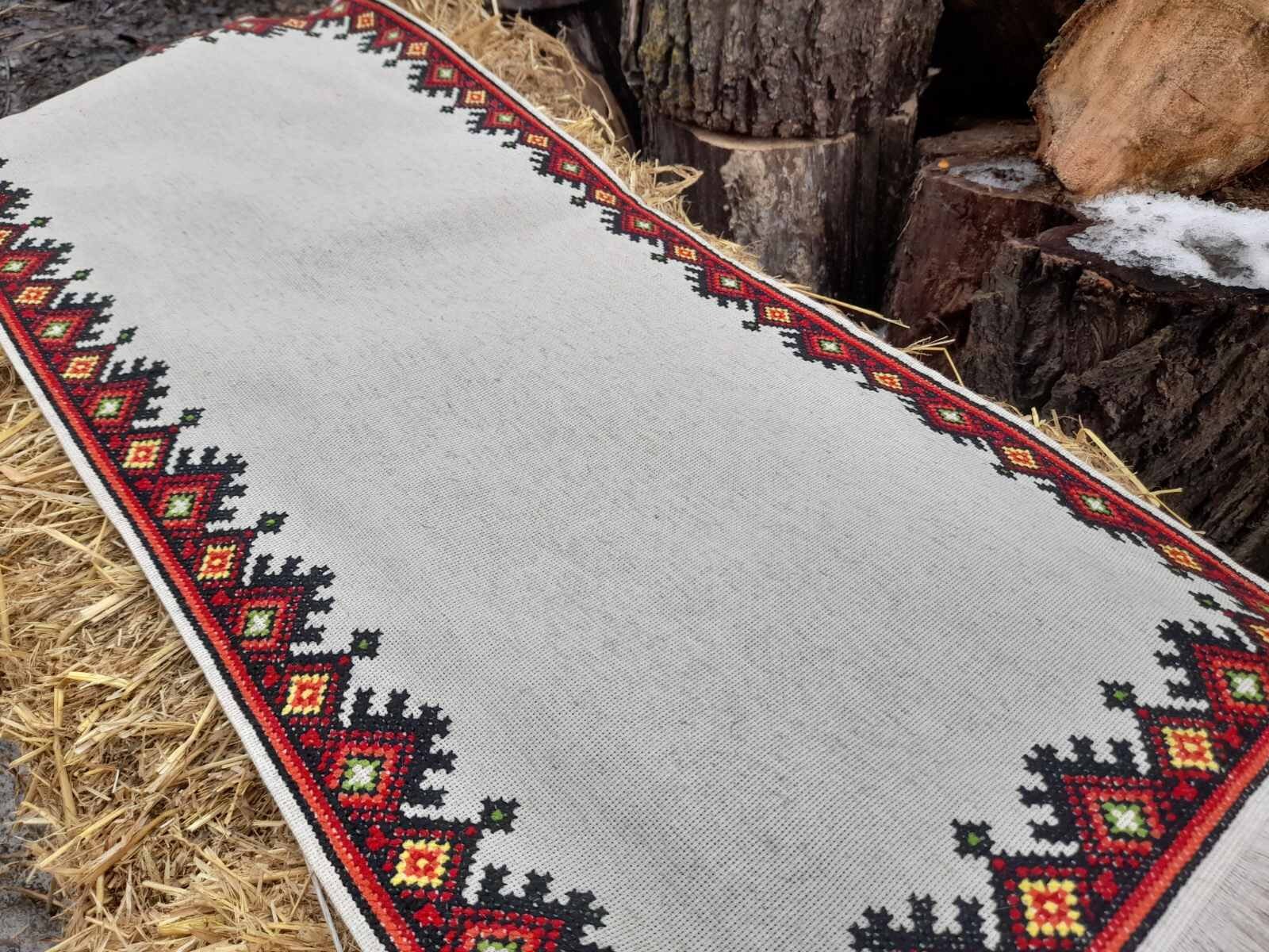 Embroidered table runner cotton Ukrainian ethnic embroidery | Etsy