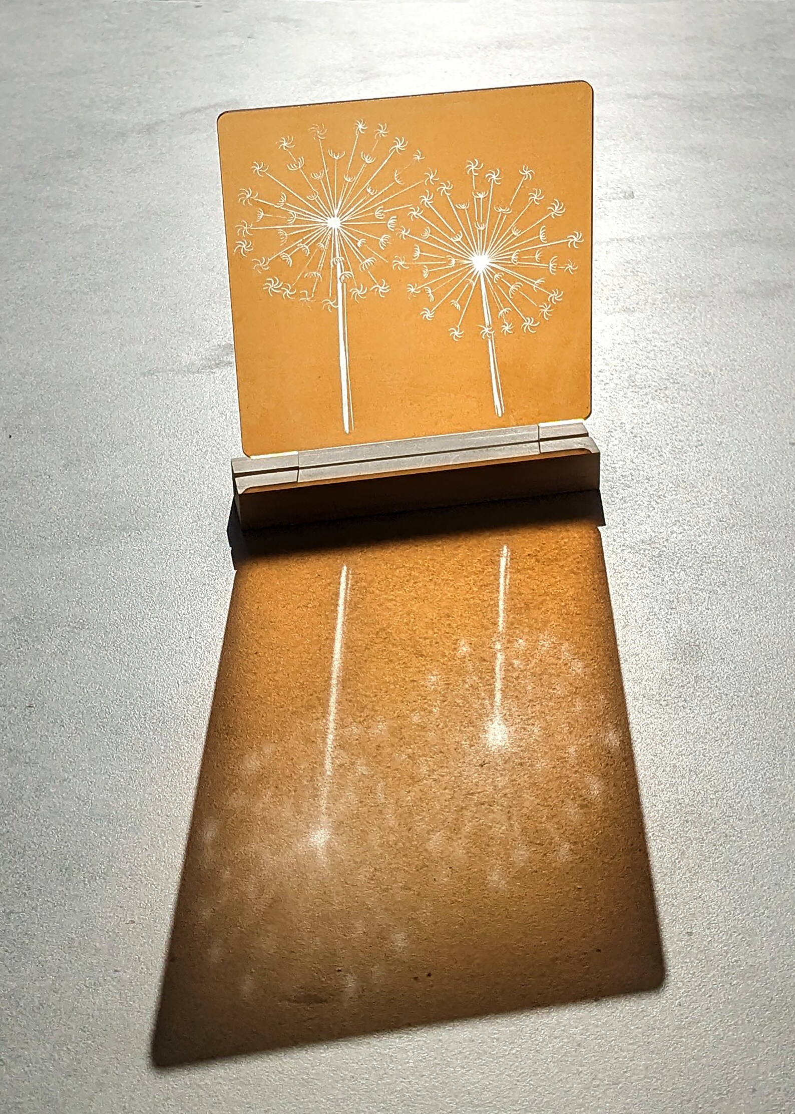 Dandelions Linocut Sun Catcher Art - Stylish, Gold Lino Print on ...