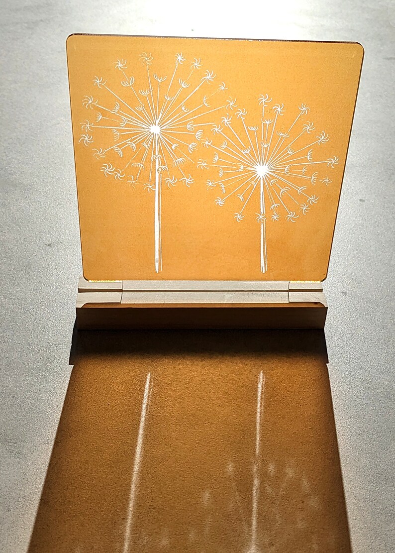 Dandelions Linocut Sun Catcher Art - Stylish, Gold Lino Print on ...