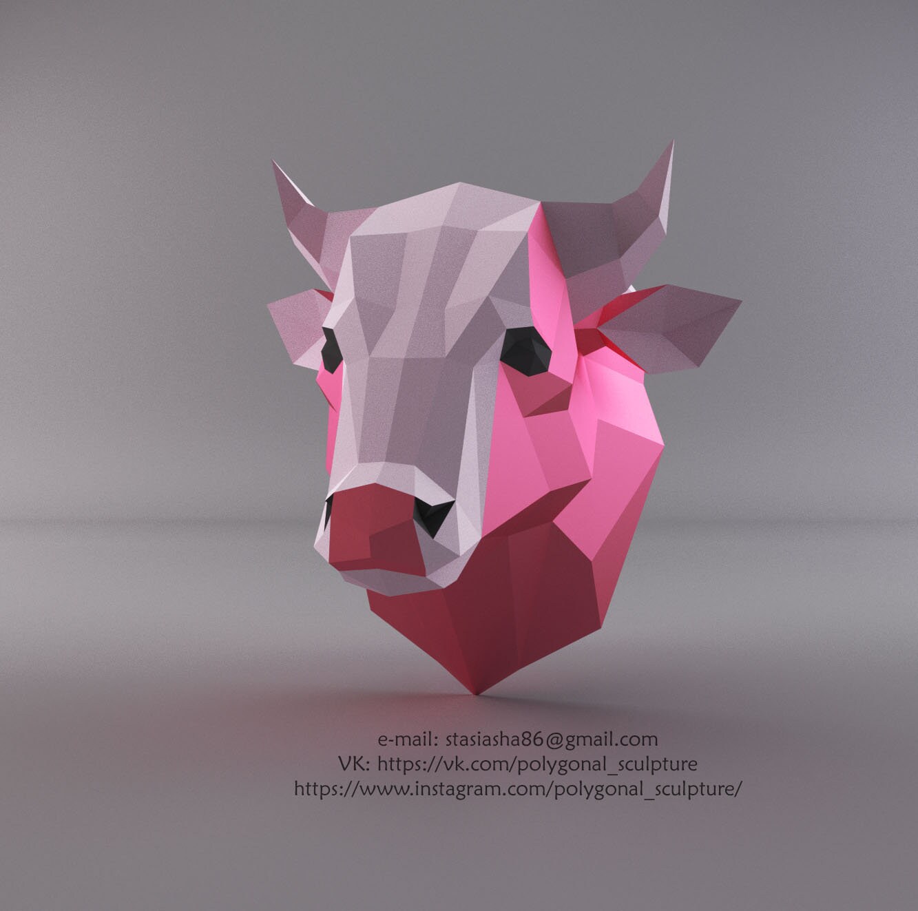 Papercraft Cow 3D Paper low poly sculpture | Etsy