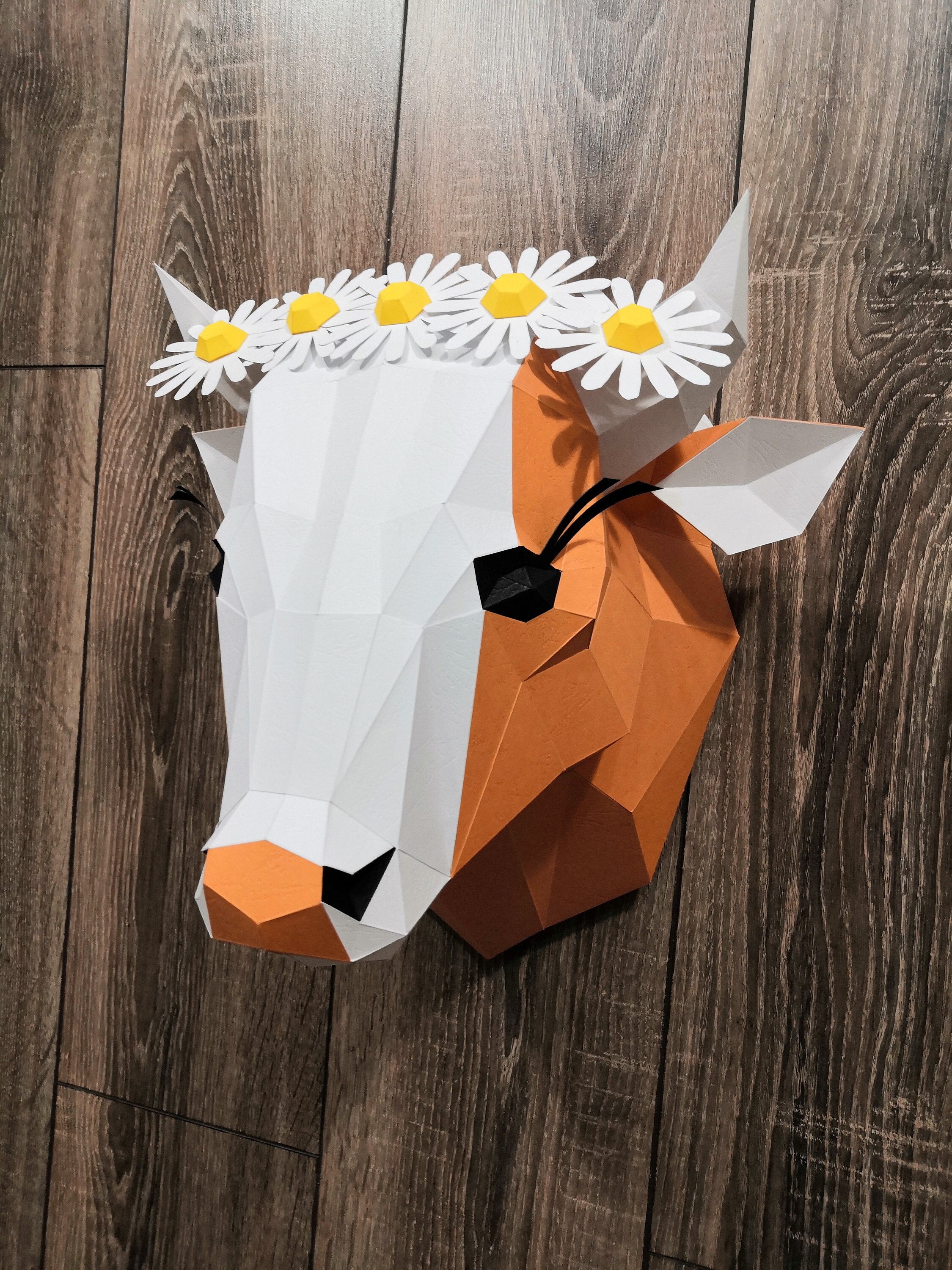 Papercraft Cow 3D Paper low poly sculpture | Etsy