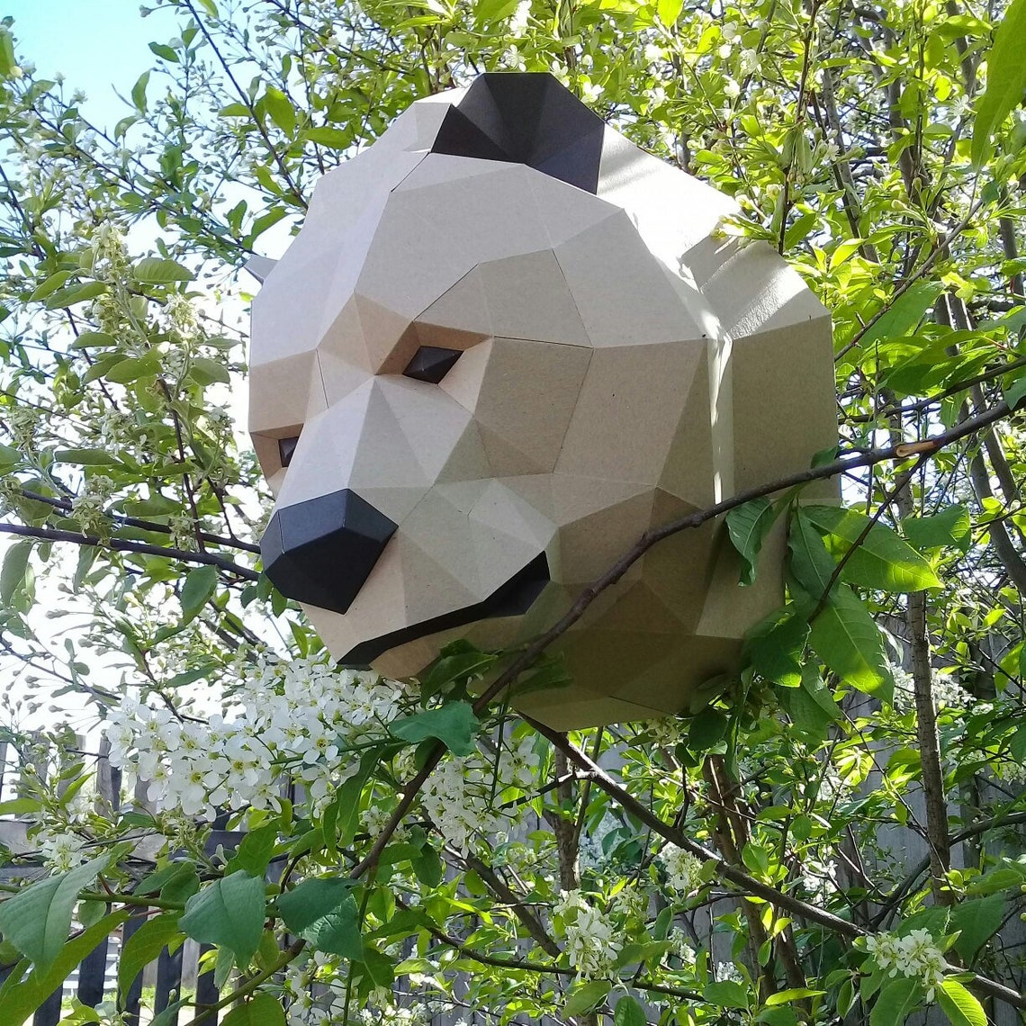 Papercraft Bear 3D Paper low poly sculpture templatePDFDIY | Etsy