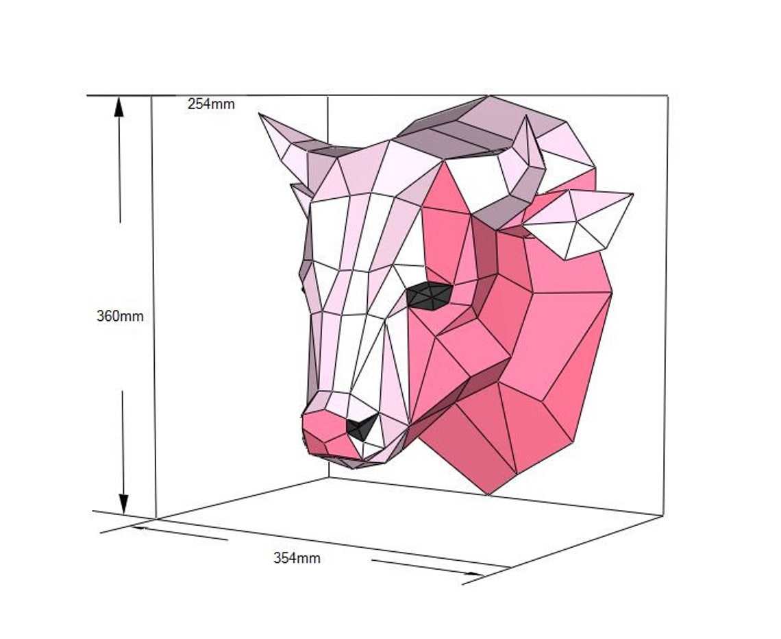 Papercraft Cow 3D Paper low poly sculpture | Etsy