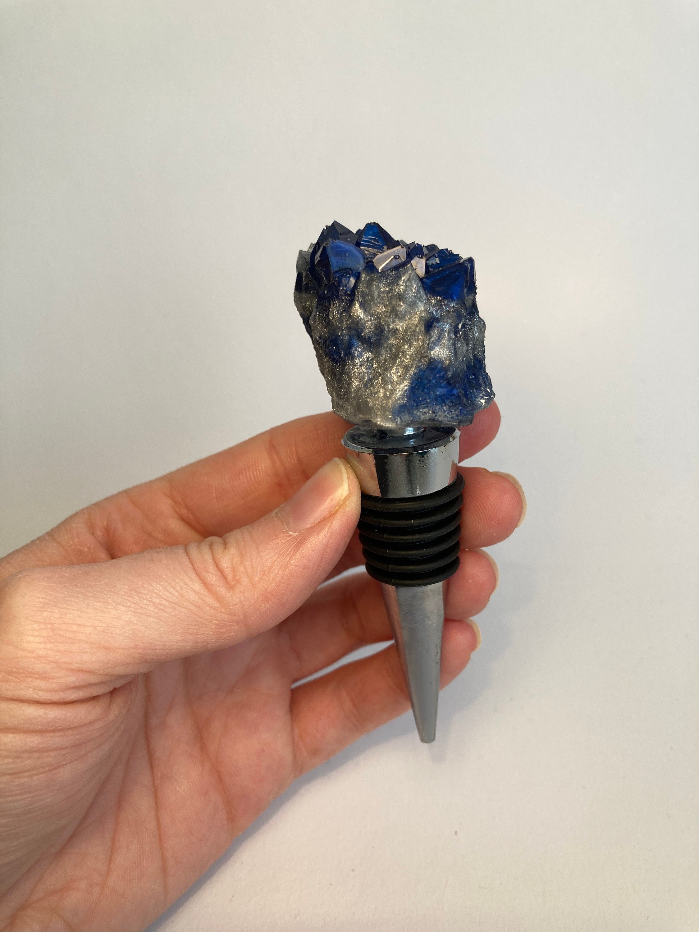 Blue Silver Wine Cap With Crystal of Epoxy Resin Wine - Etsy UK