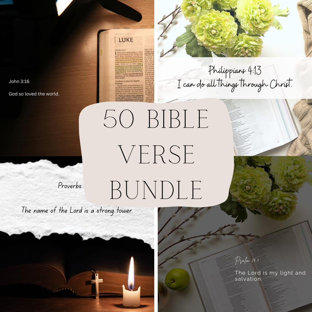 50 Bible Verse Bundle | Christian Scripture Social Media Graphics ...