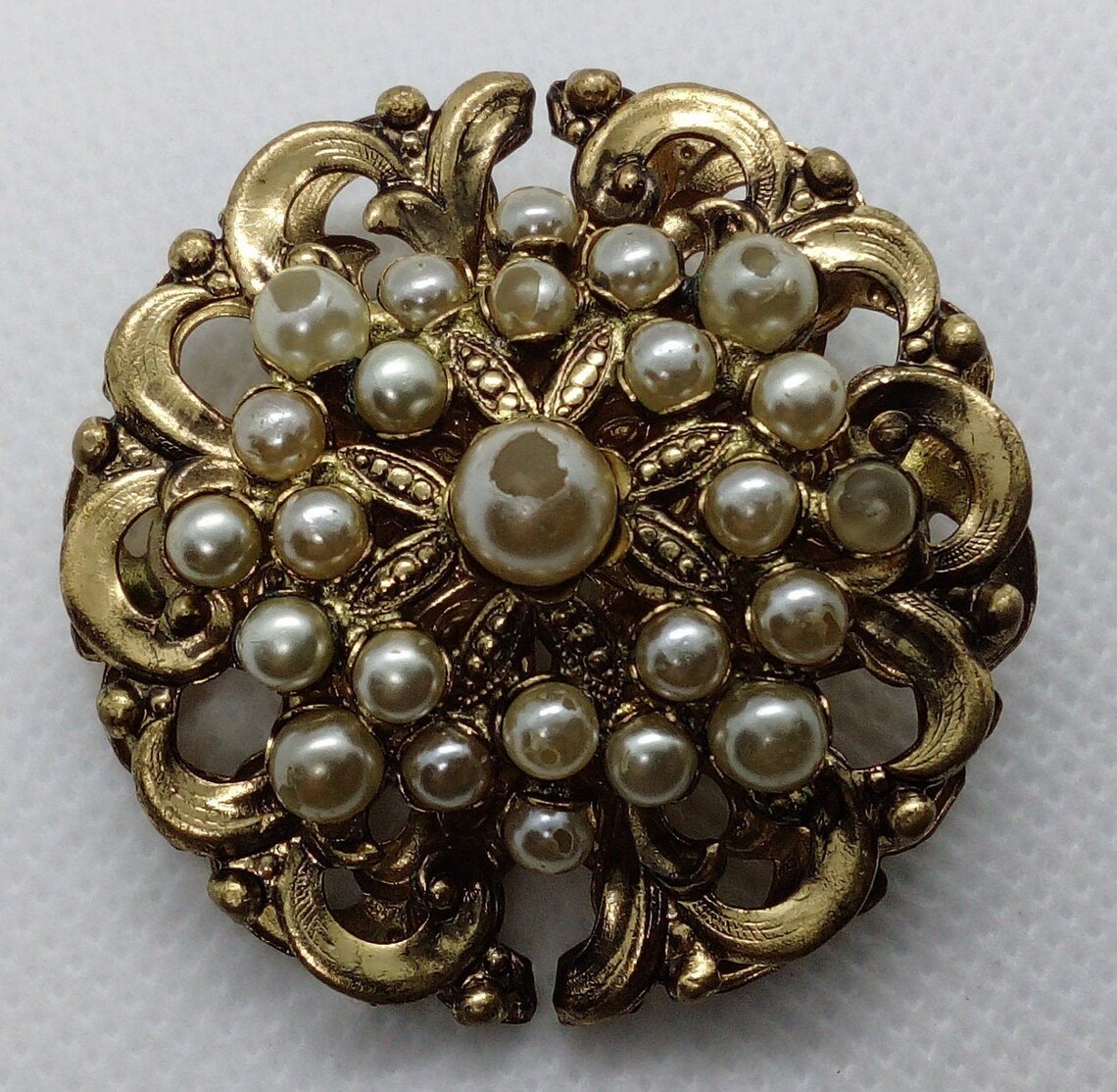 Old Vintage Brooch 1950-70 USSR Times With Gold Tone Beads for | Etsy