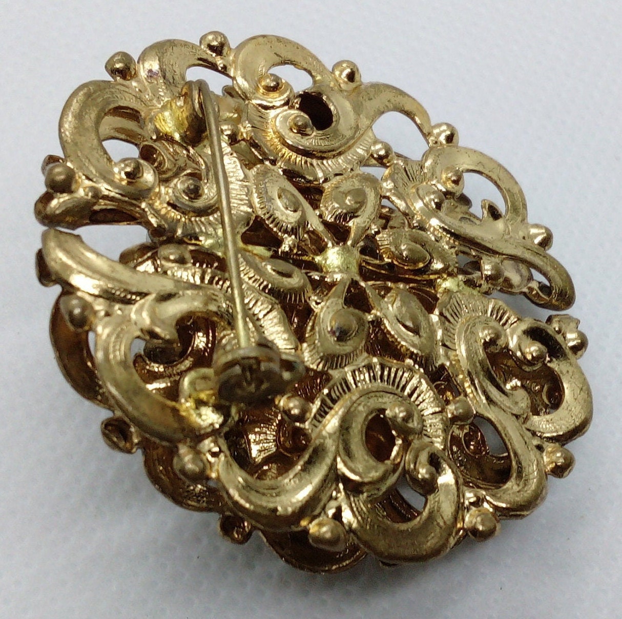 Old Vintage Brooch 1950-70 USSR Times With Gold Tone Beads for - Etsy