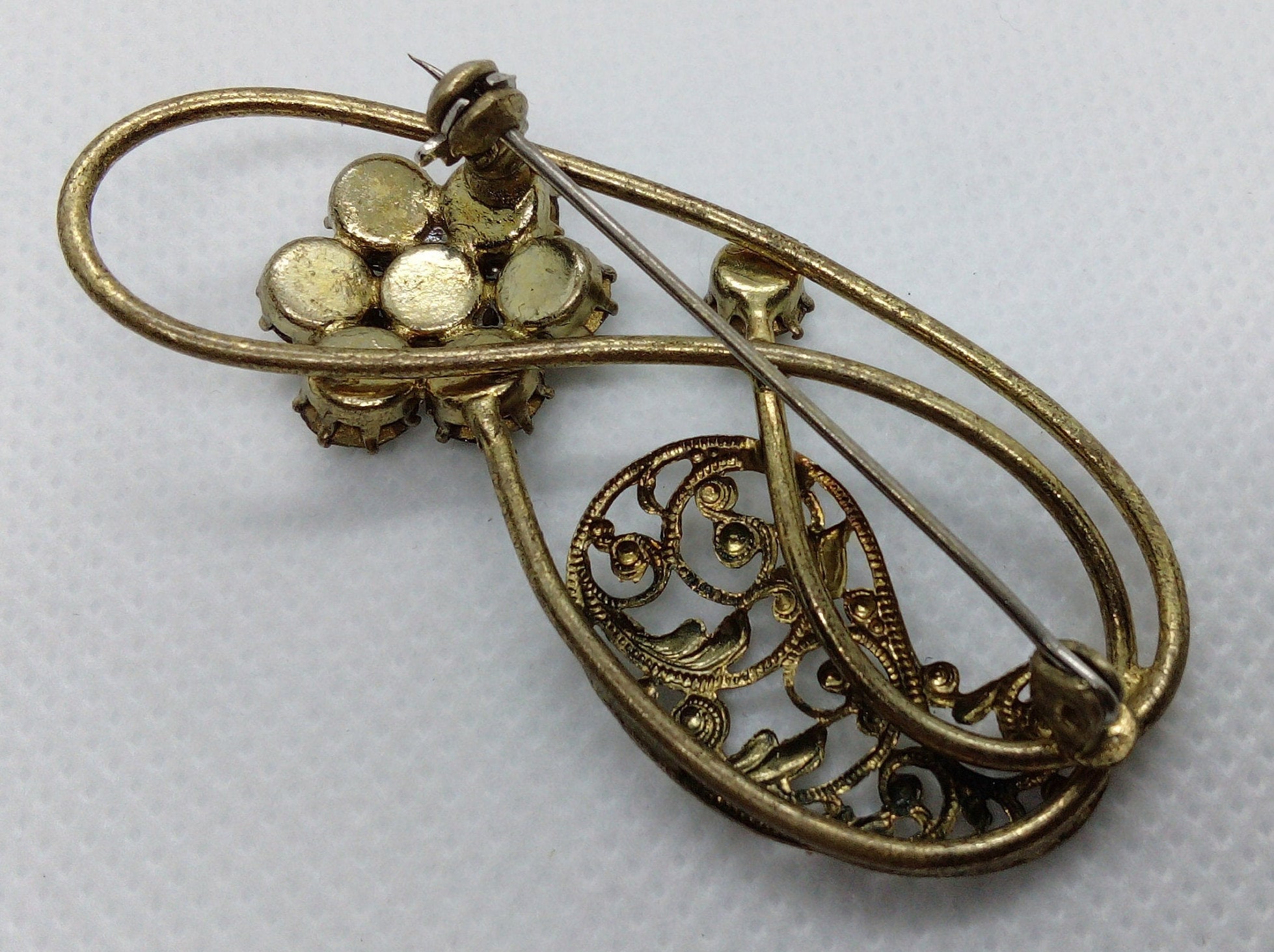 Old vintage brooch retro brooches in bronze tone with dark | Etsy