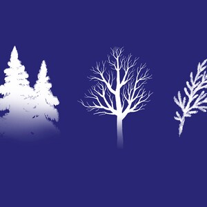 Winter Forest Brush Set for Procreate, Snowy Stamps and Botanical ...