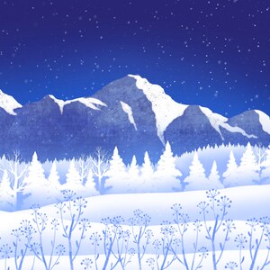 Winter Forest Brush Set for Procreate, Snowy Stamps and Botanical ...