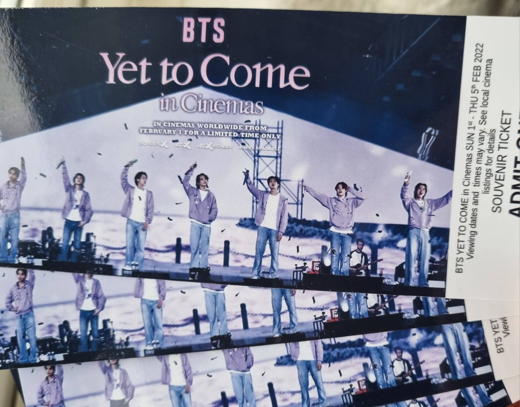 BTS UK yet to Come in Cinemas Souvenir Concert Ticket Kpop - Etsy UK