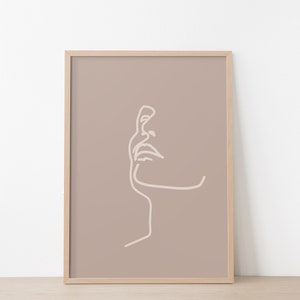 Face Line Drawing Minimal Line Art Fine Line Poster | Etsy