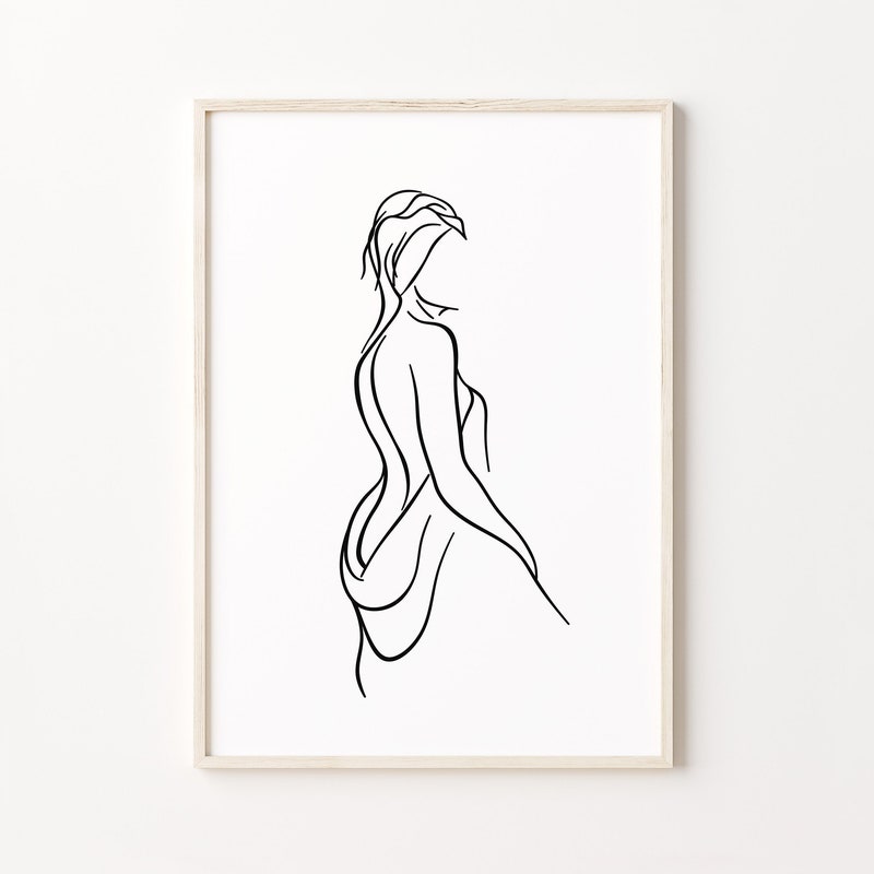 Woman Back Drawing - Etsy