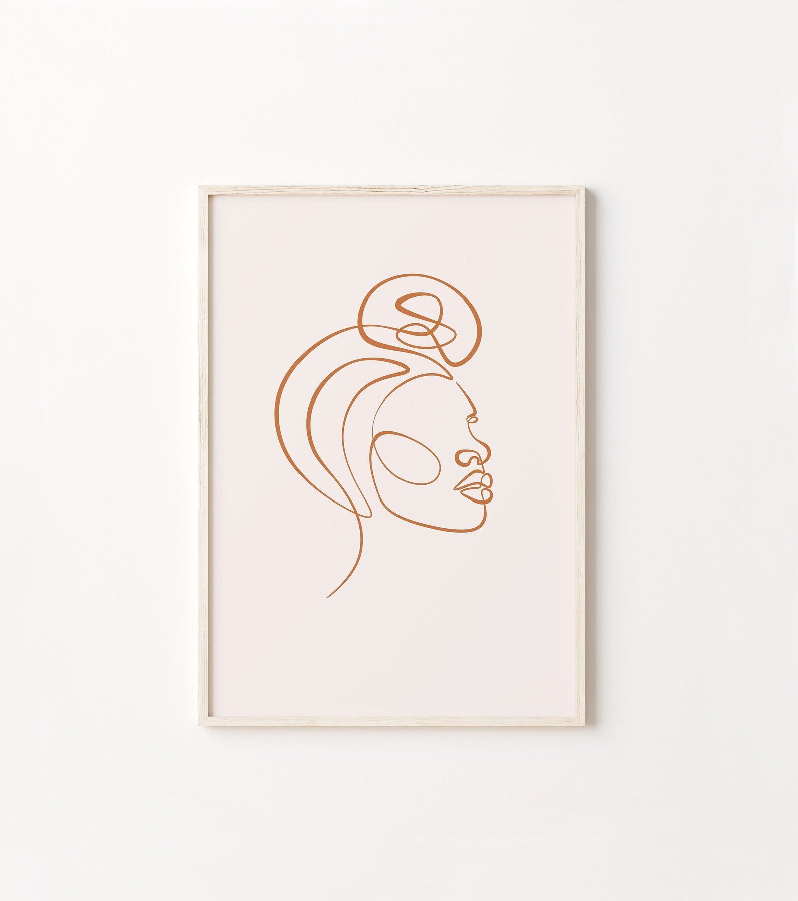 African American Line Art, Black Woman in Turban Poster, One Line ...