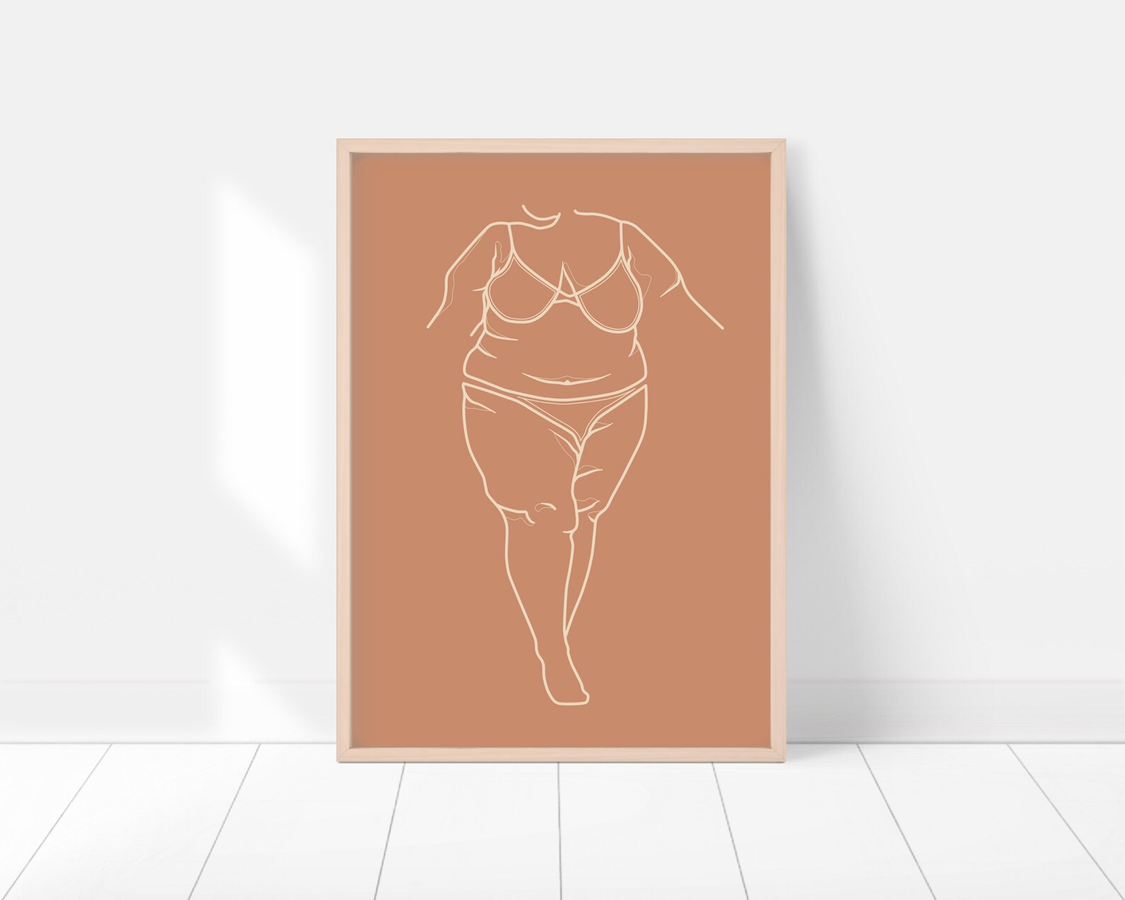 Body Positive Line Art Thick Girl Wall Art Plus Size Woman Etsy