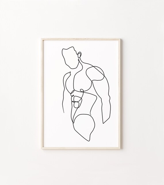 Man One Line Drawing Male Body Line Art Abstract Naked Man - Etsy Australia